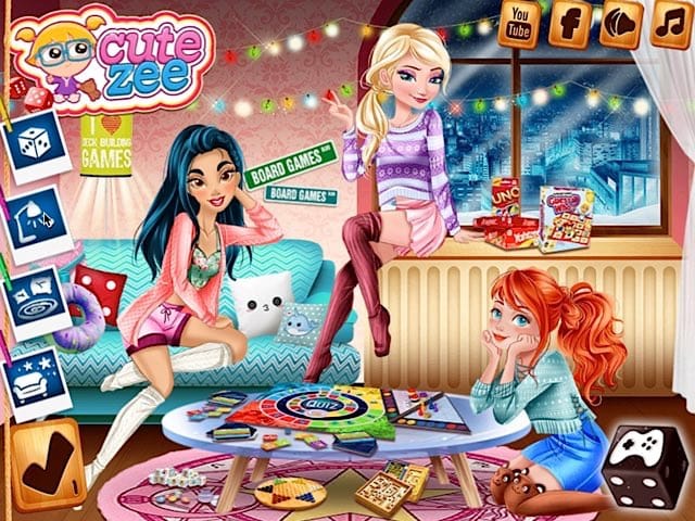 PRINCESSES BOARD GAMES NIGHT online game | POMU Games