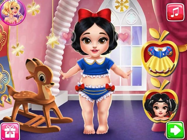 SNOW WHITE BABY BATH online game | POMU Games