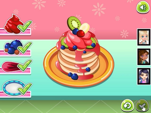 GIRLS EAT PANCAKES online game | POMU Games