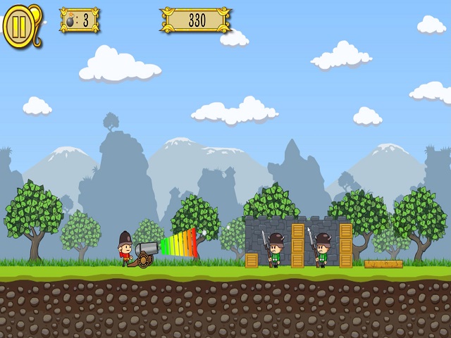 CANNONS AND SOLDIERS, MOUNTAIN OFFENSE online game | POMU Games