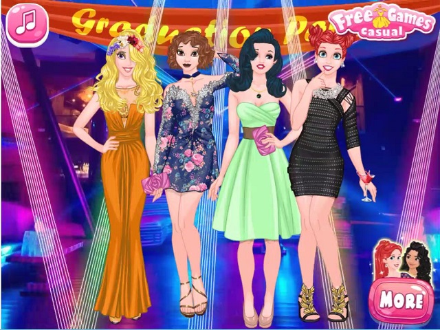 PRINCESSES GRADUATION PARTY NIGHT online game | POMU Games