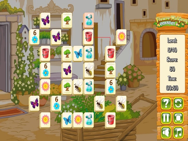 FLOWER MAHJONG CONNECT online game | POMU Games