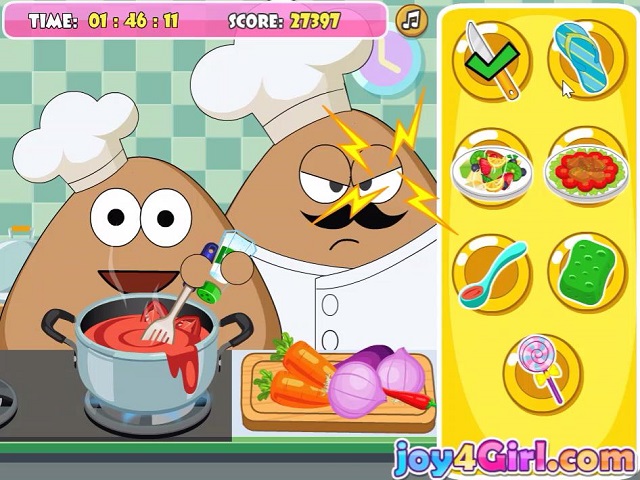 POU KITCHEN SLACKING online game | POMU Games